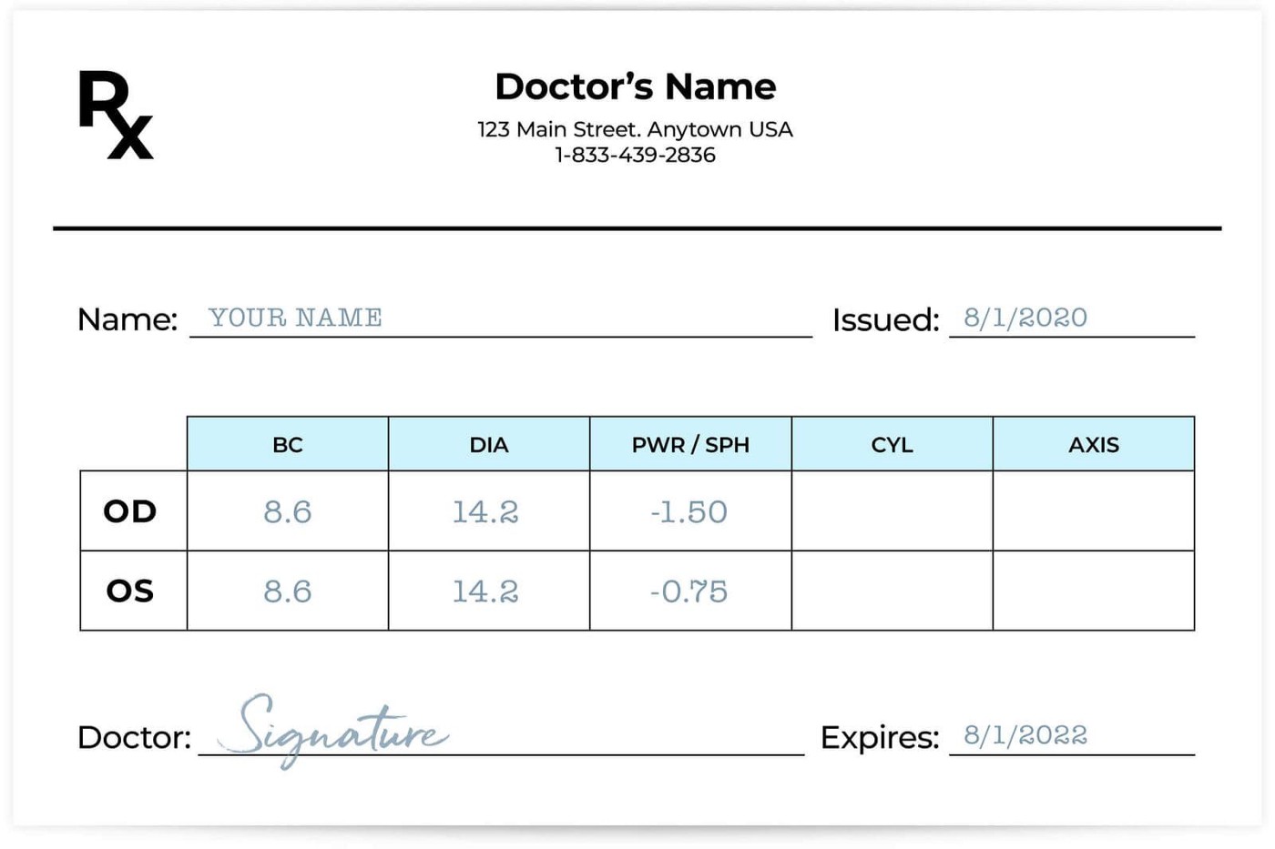 How To Read Your Contact Lens Prescription Eagle Eye Ophthalmic How To Read Your Contact Lens Prescription Eagle Eye Ophthalmic